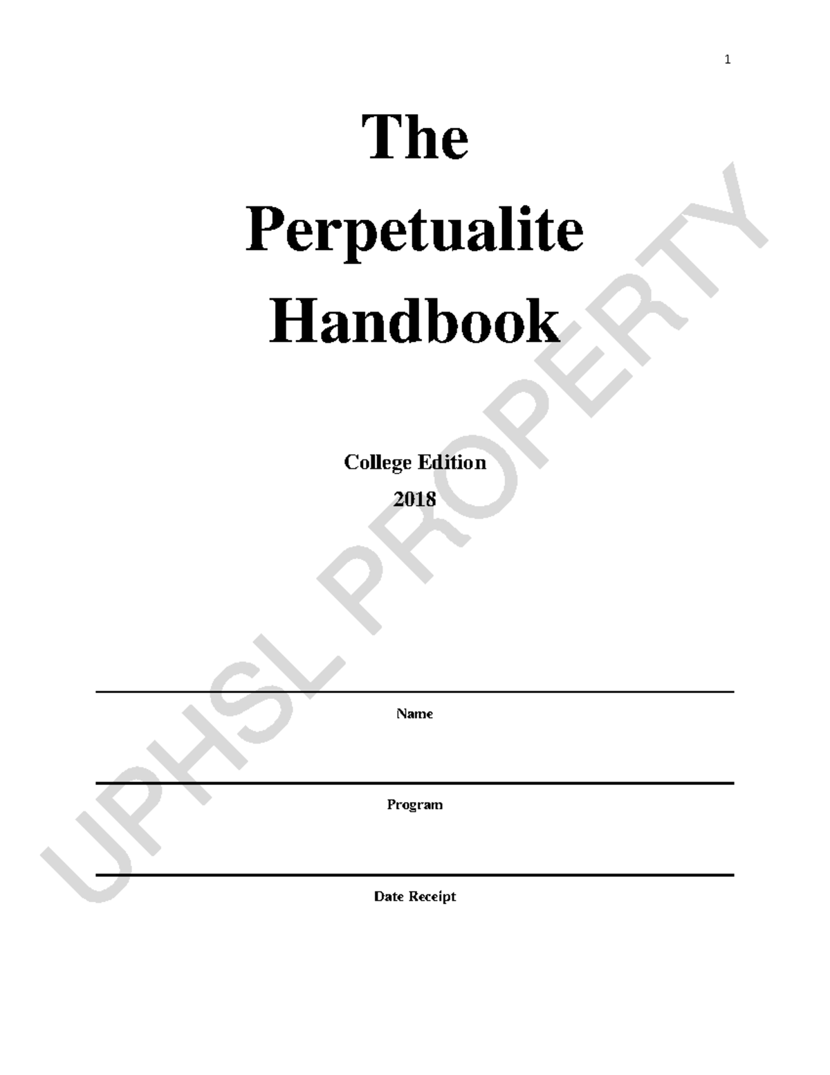 Perpetualites Handbook 2018 - The Perpetualite Handbook College Edition ...
