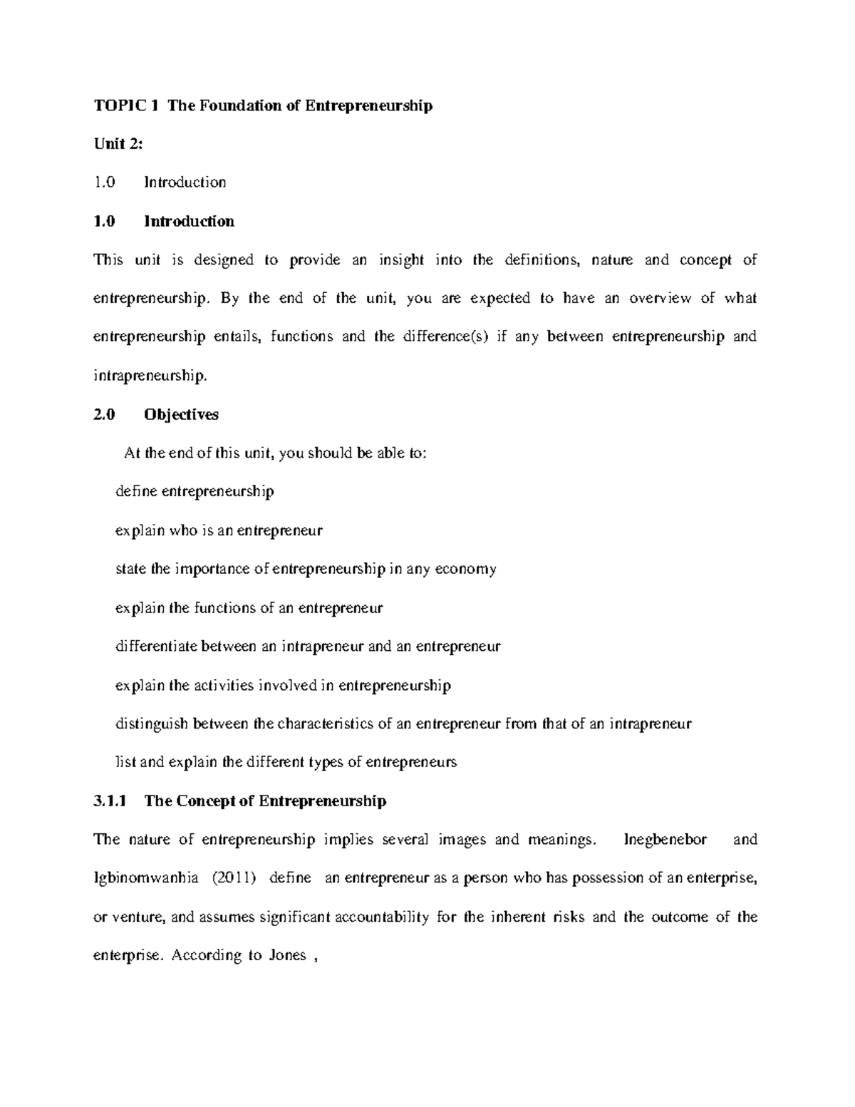 Ta OPIC 1A The Foundation of Entrepreneurship - TOPIC 1 The Foundation ...