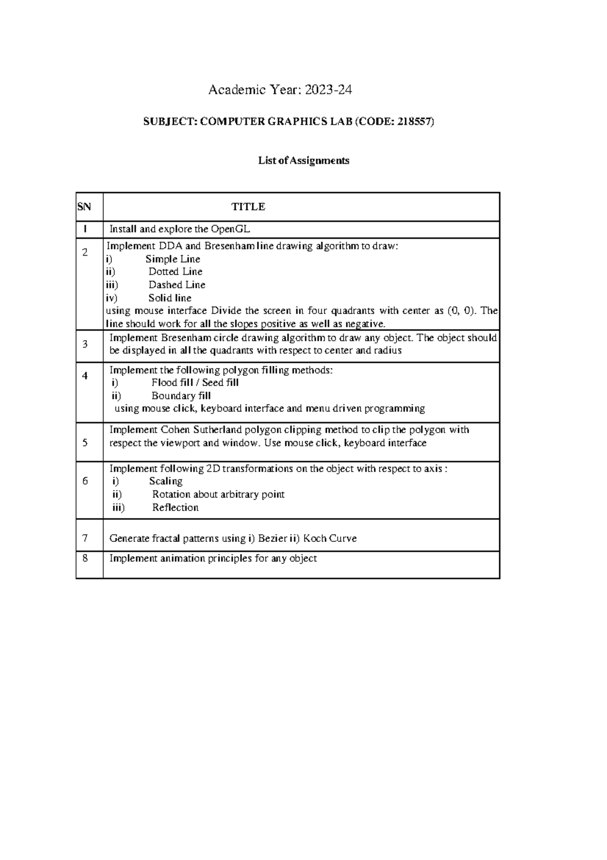 CG Manual - Academic Year: 2023- SUBJECT: COMPUTER GRAPHICS LAB (CODE ...