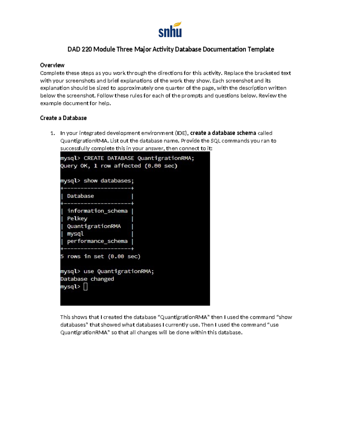 3-3 activity - DAD 220 Module Three Major Activity Database ...
