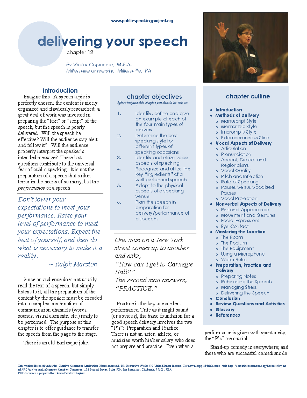 Delivering Your Speech - This work is licensed under the Creative ...