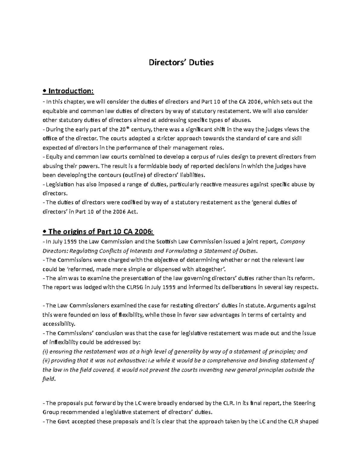 Director's Duties - Lecture notes 1,2 - Directors’ Duties ...