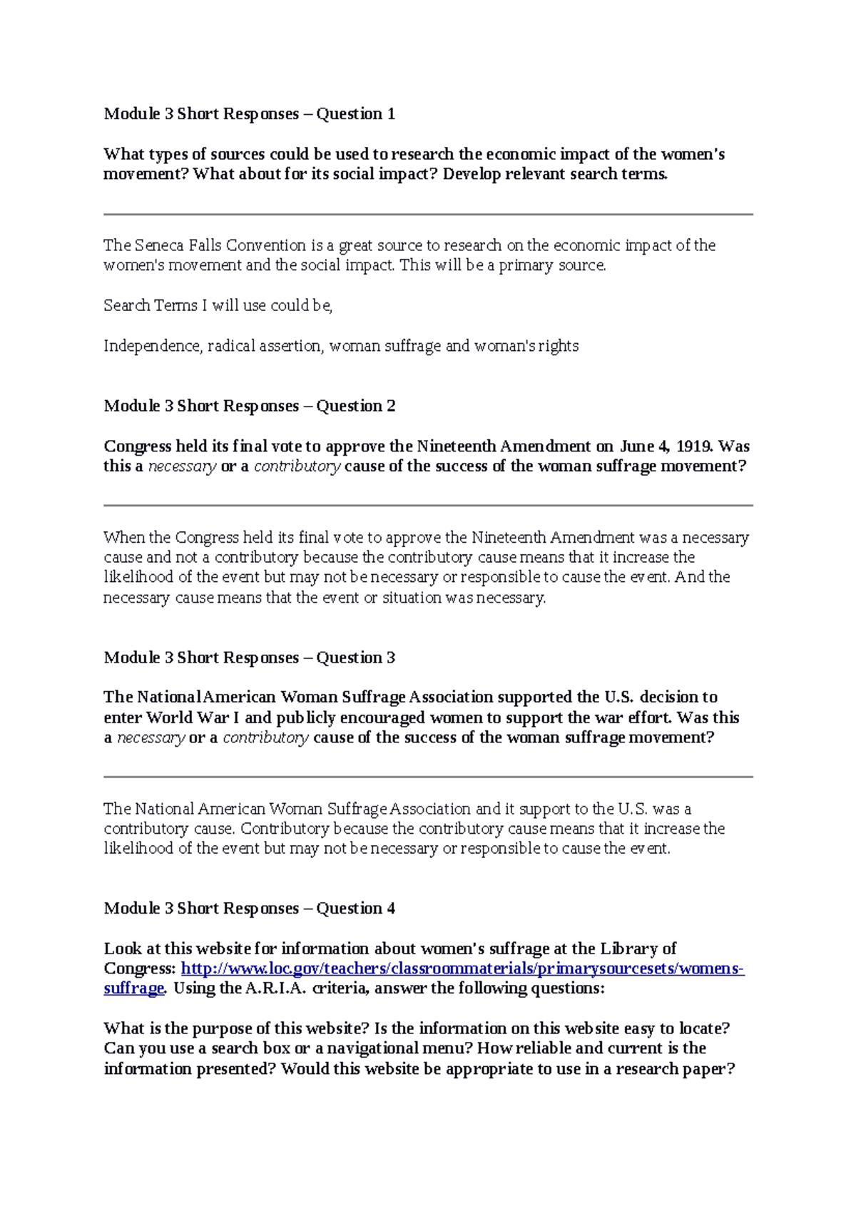 M3 Short Questions - Module 3 Short Responses – Question 1 What types ...