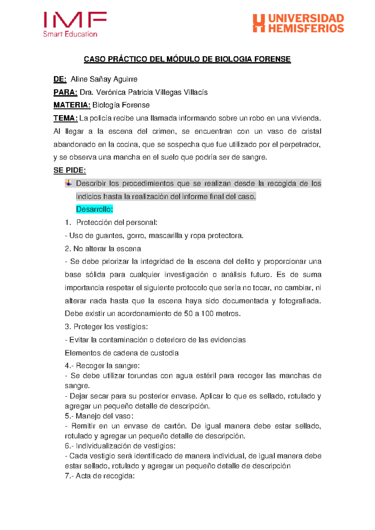 Caso practico modulo 2 - Este caso no fue tan difícil - CASO PRÁCTICO DEL MÓDULO DE BIOLOGIA ...