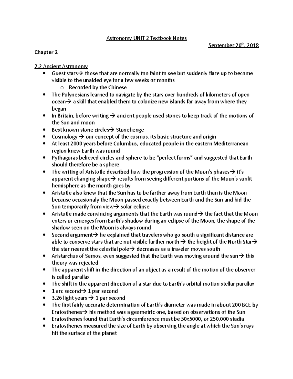 Astronomy UNIT 2 Textbook Notes - Astronomy UNIT 2 Textbook Notes ...