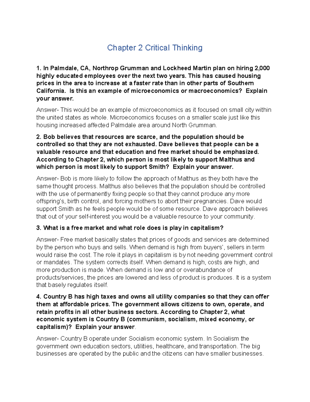 Chapter 2 Critical Thinking - Chapter 2 Critical Thinking In Palmdale ...