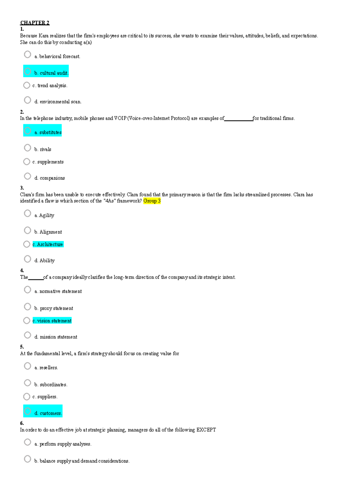 Tutorial Chapter 2 - CHAPTER 2 1. Because Kara realizes that the firm's ...