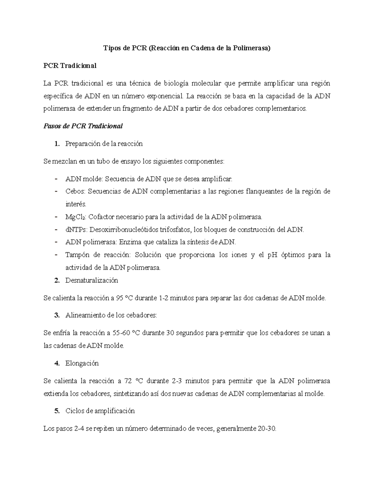 Tipos DE PCR ( Reacción EN Cadena DE LA Polimerasa) - Tipos de PCR ...