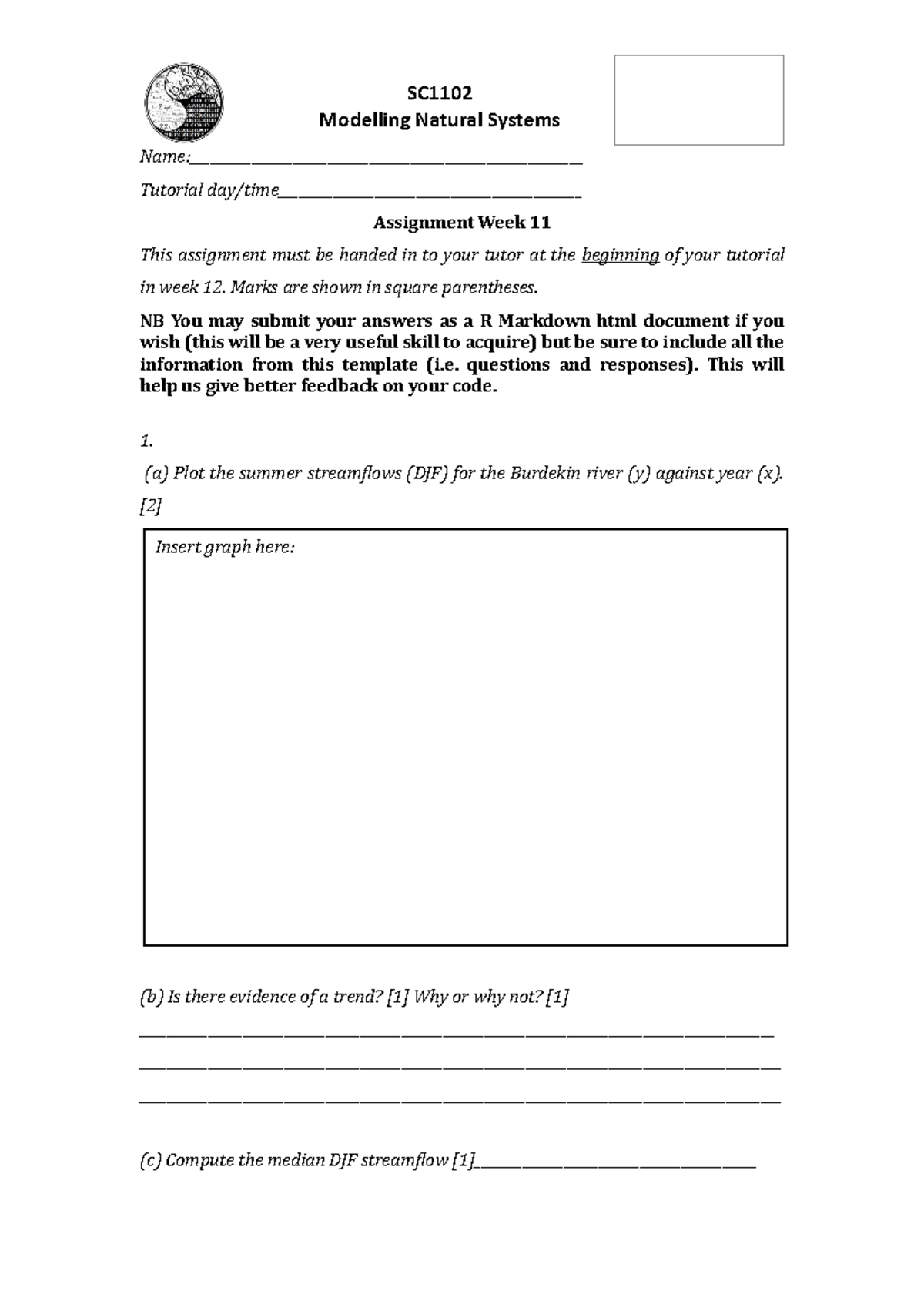 SC1102 assignment week 11R - Name ...