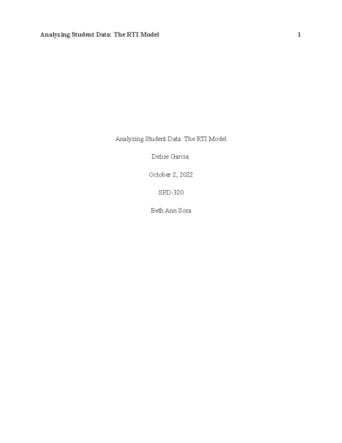 Analyzing Student Data RTI Model-week3 - Analyzing Student Data: The ...