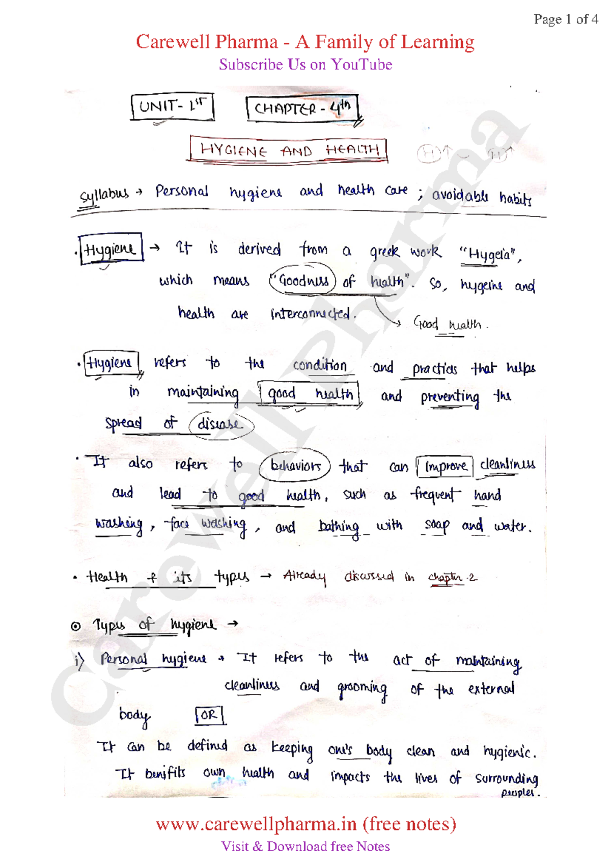 Chapter 4, Unit 1, Social and Preventive Pharmacy, B Pharmacy 8th Sem ...