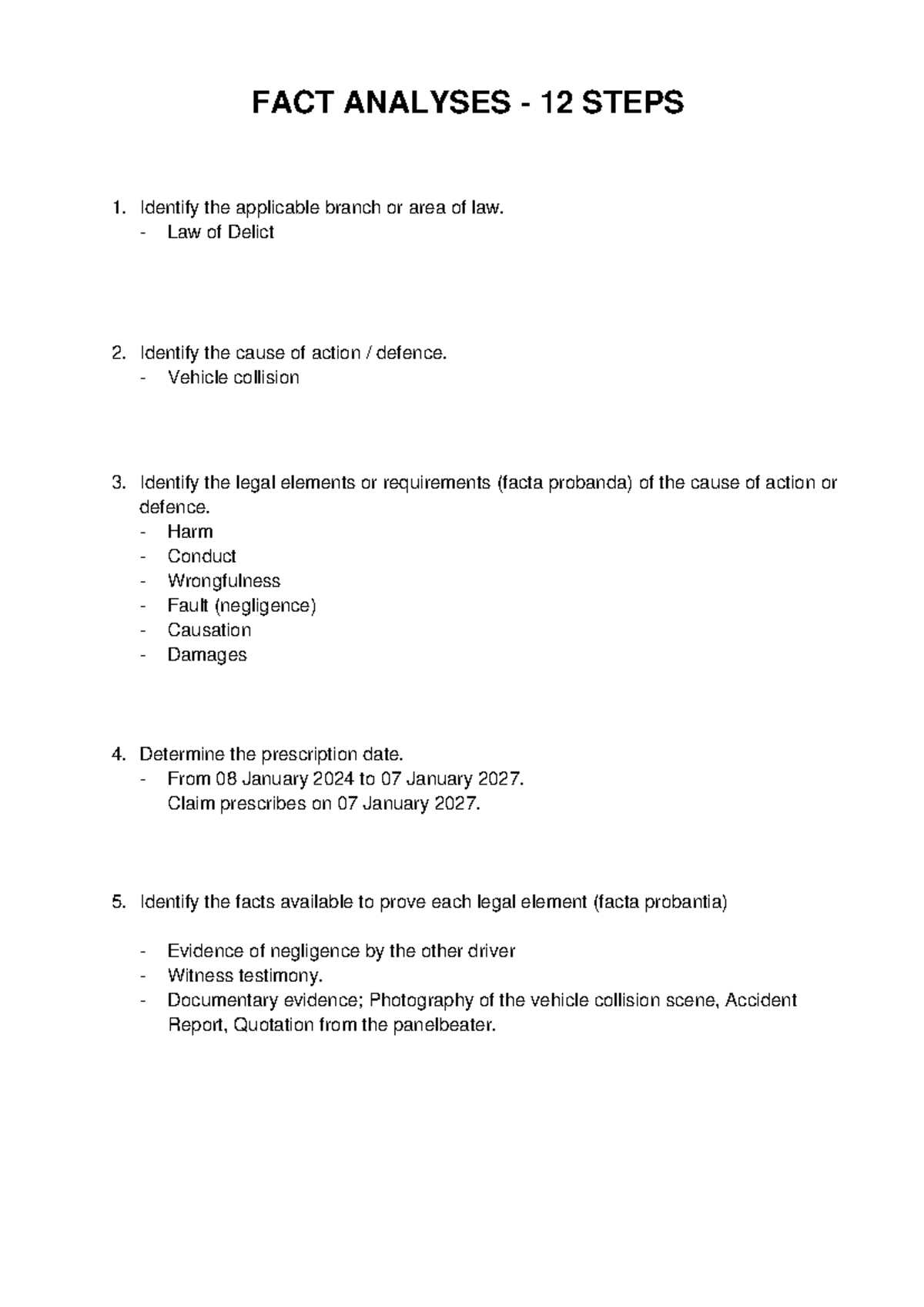 FACT Analyses 12 Steps - fact analysis - FACT ANALYSES - 12 STEPS ...