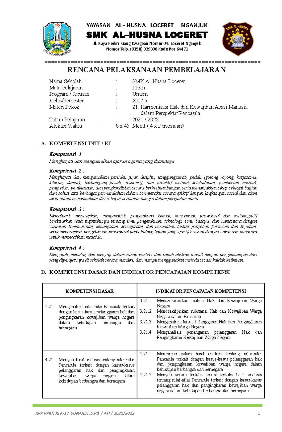 RPP KD. 21 PPKN XII ...