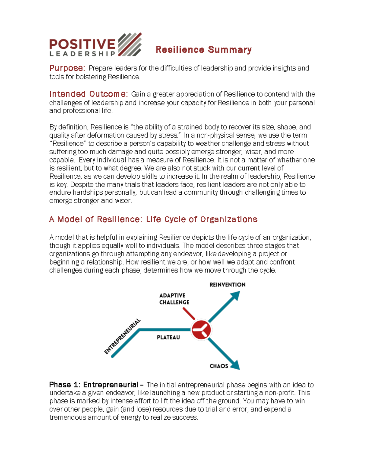 Resilience-Chapter-Summary - Resilience Summary Purpose: Prepare ...