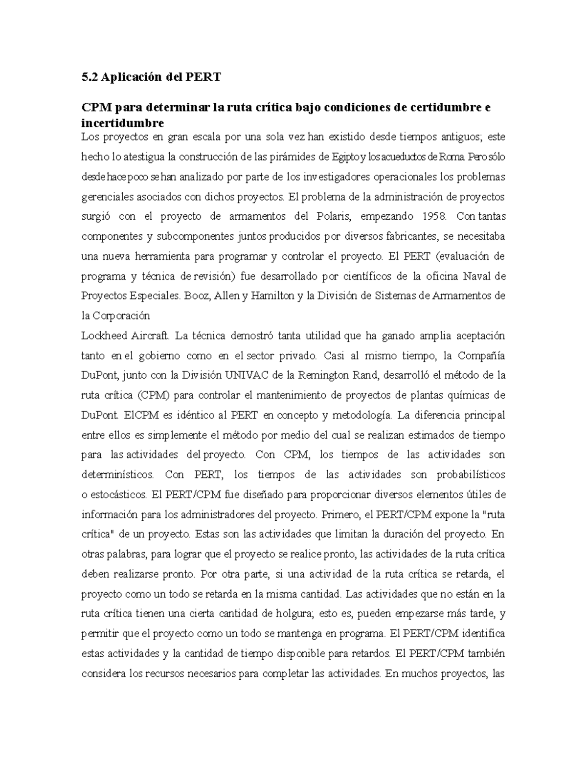 Modelos - jjkkk - 5 Aplicación del PERT CPM para determinar la ruta ...