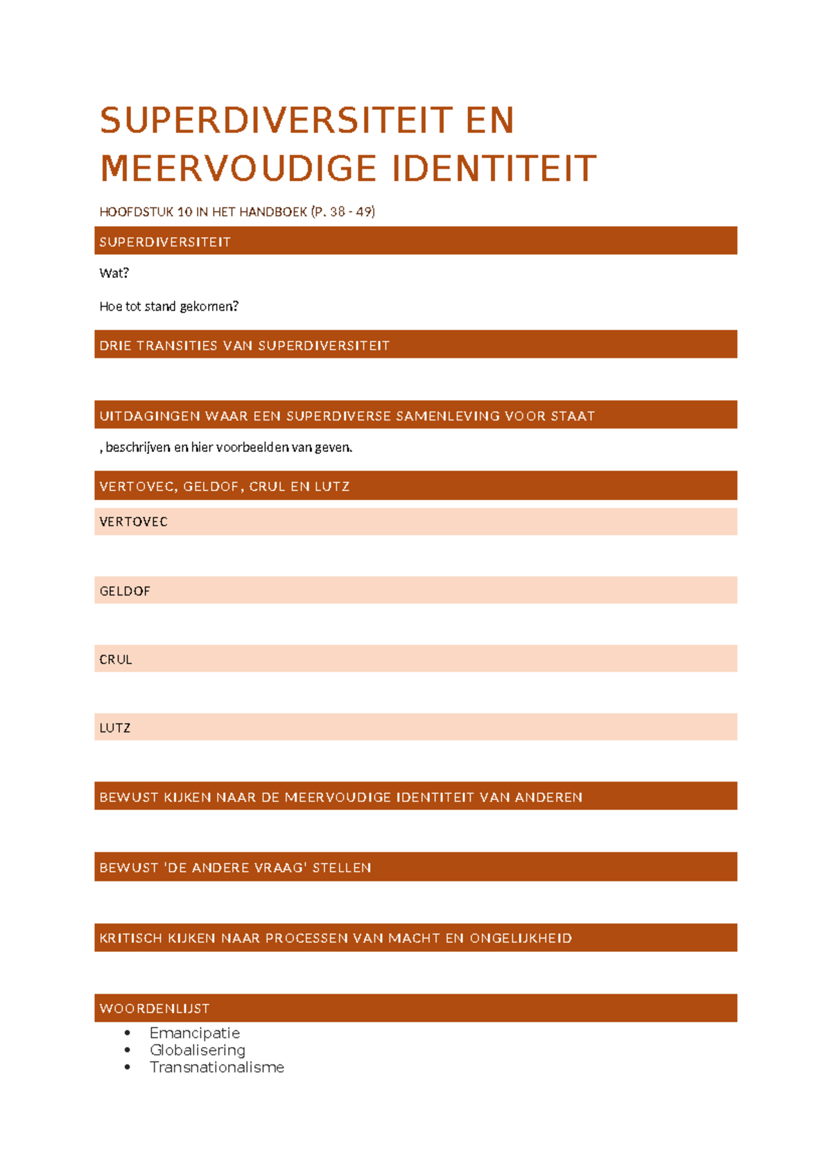 Doelstellingen superdiversiteit en meervoudige identiteit ...