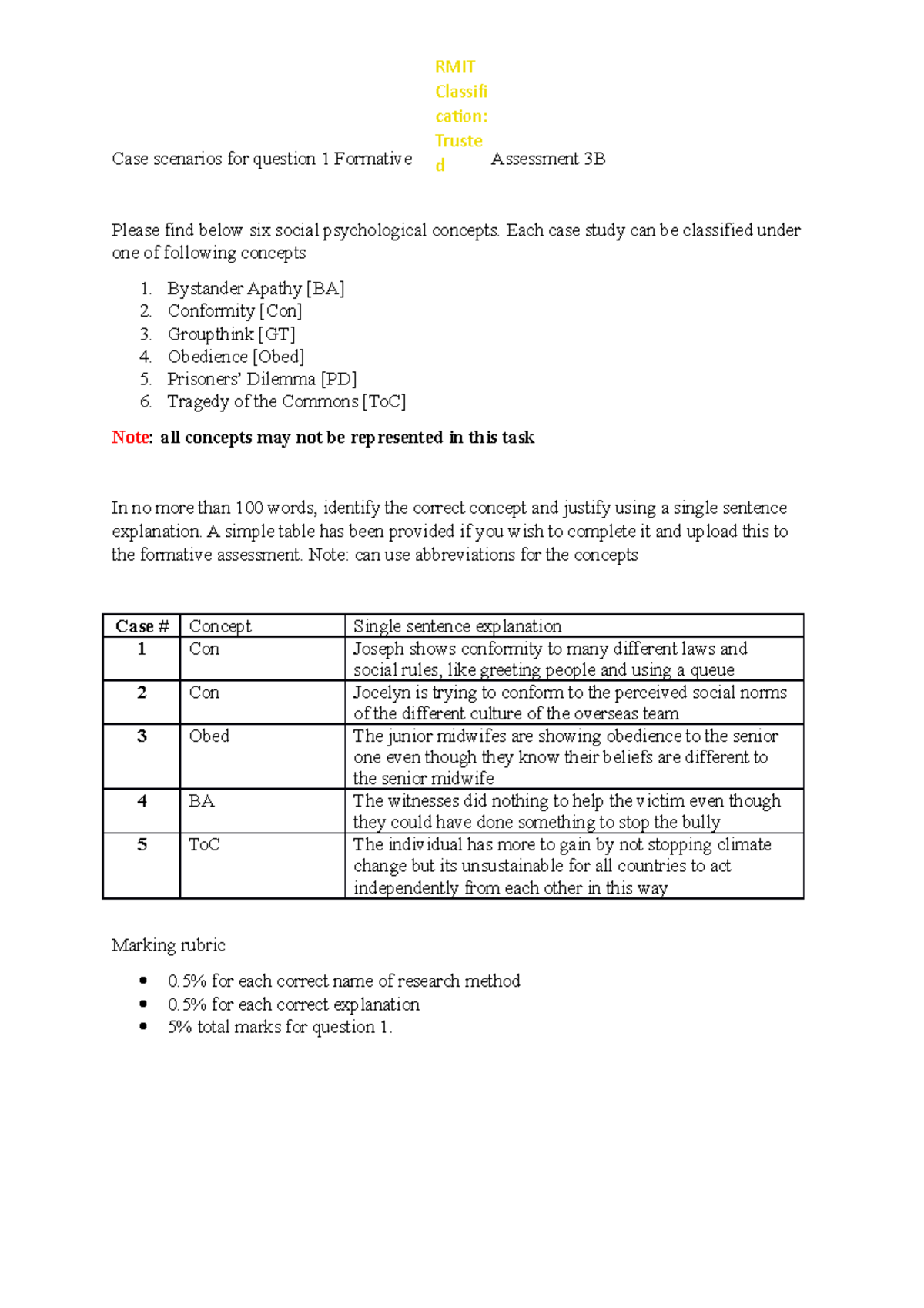 BESC1072 Formative assessment 3B Q1. - main 2022 - Case scenarios for question 1 Formative - Studocu