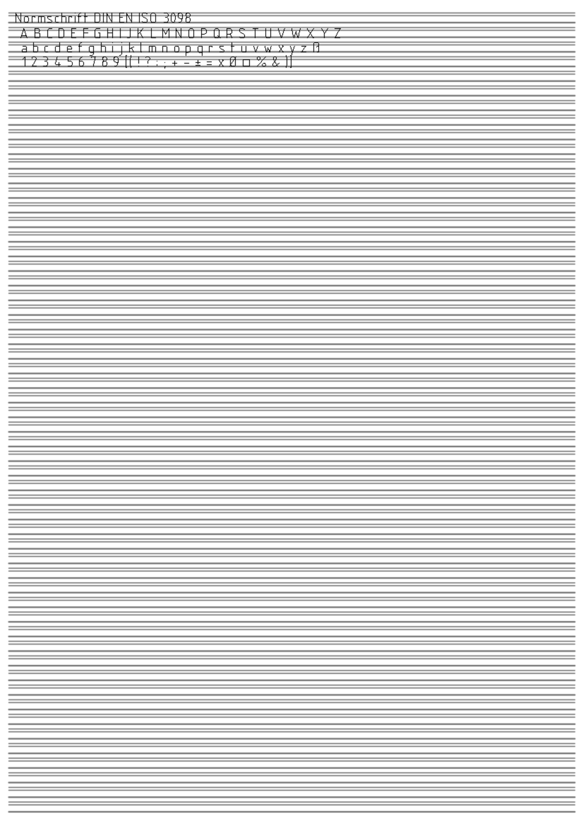 Vorlage Normschrift einfach - Freies Zeichnen - Normschrift DIN EN ISO ...