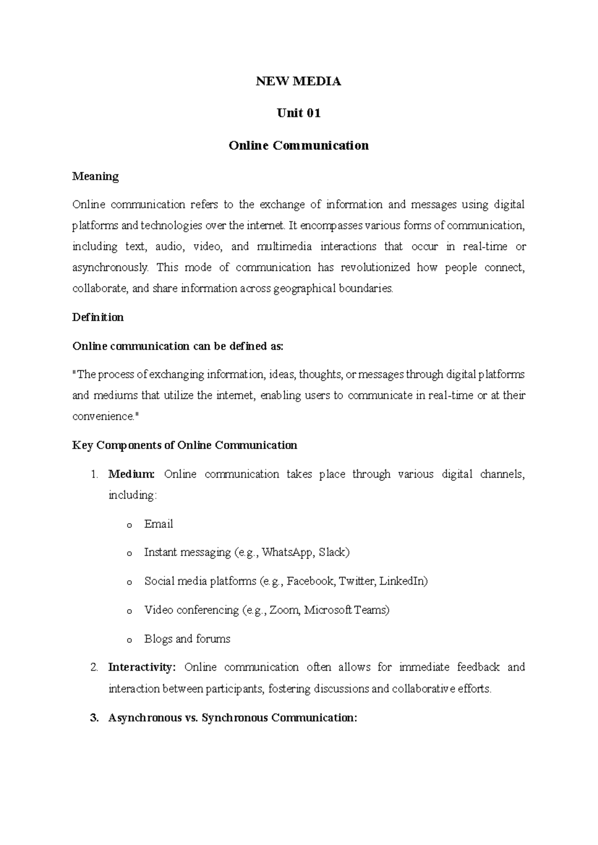 NEW Media - wow - NEW MEDIA Unit 01 Online Communication Meaning Online ...