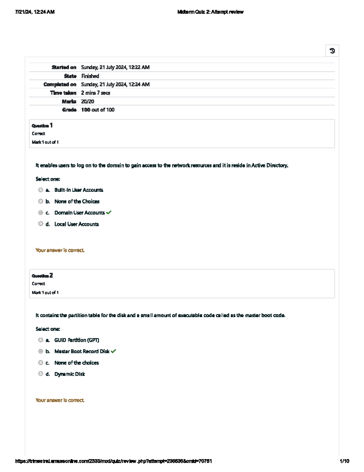 Midterm Quiz2ugrd Cs6206 Principles Of Operating Systems And Its Applications 1224 Am Midterm
