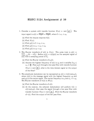 Assignment 6 - ELEG 3124 - ELEG 3124 Assignment # 6 For the periodic ...