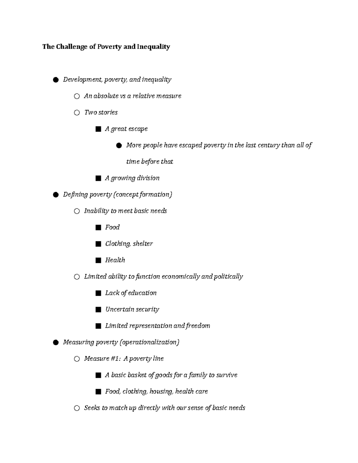 The Challenge of Poverty and Inequality - Studocu