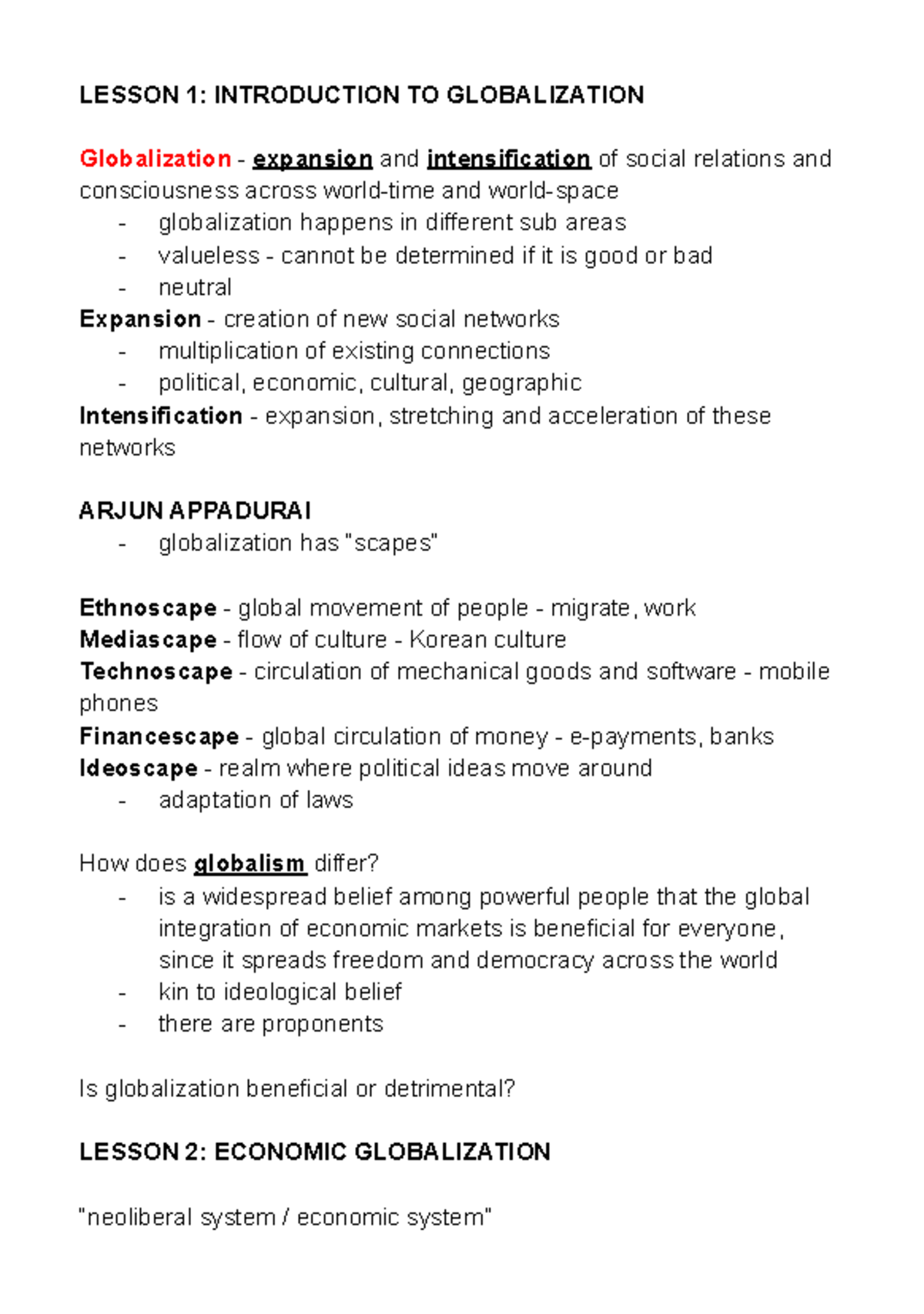 The Contemporary World reviewer - LESSON 1: INTRODUCTION TO ...