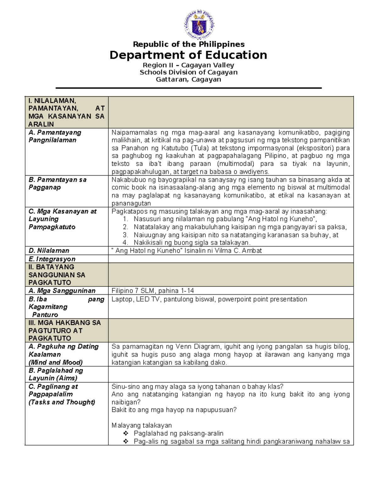 DEMO- Matatag - Republic of the Philippines Department of Education ...