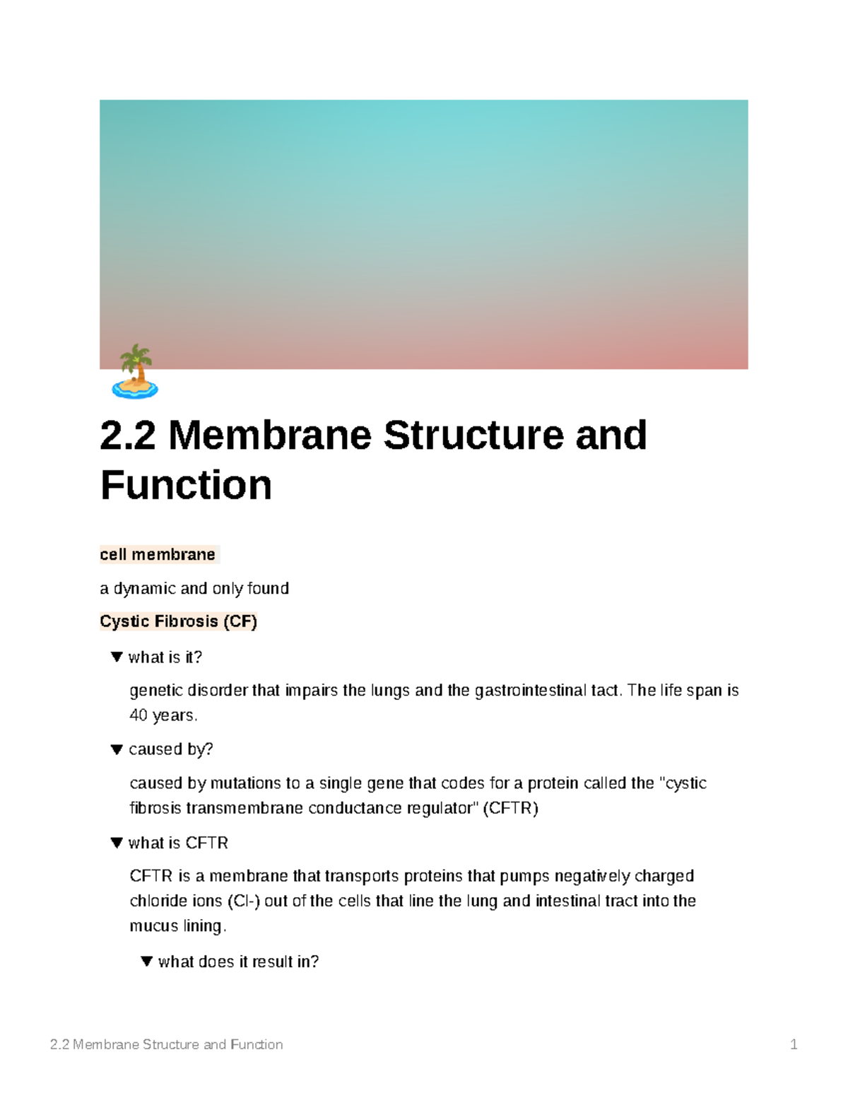 CHAPTER 2.2 MEMBRANE STRUCTURE AND FUNCTION - Í 2 Membrane Structure and Function cell membrane ...