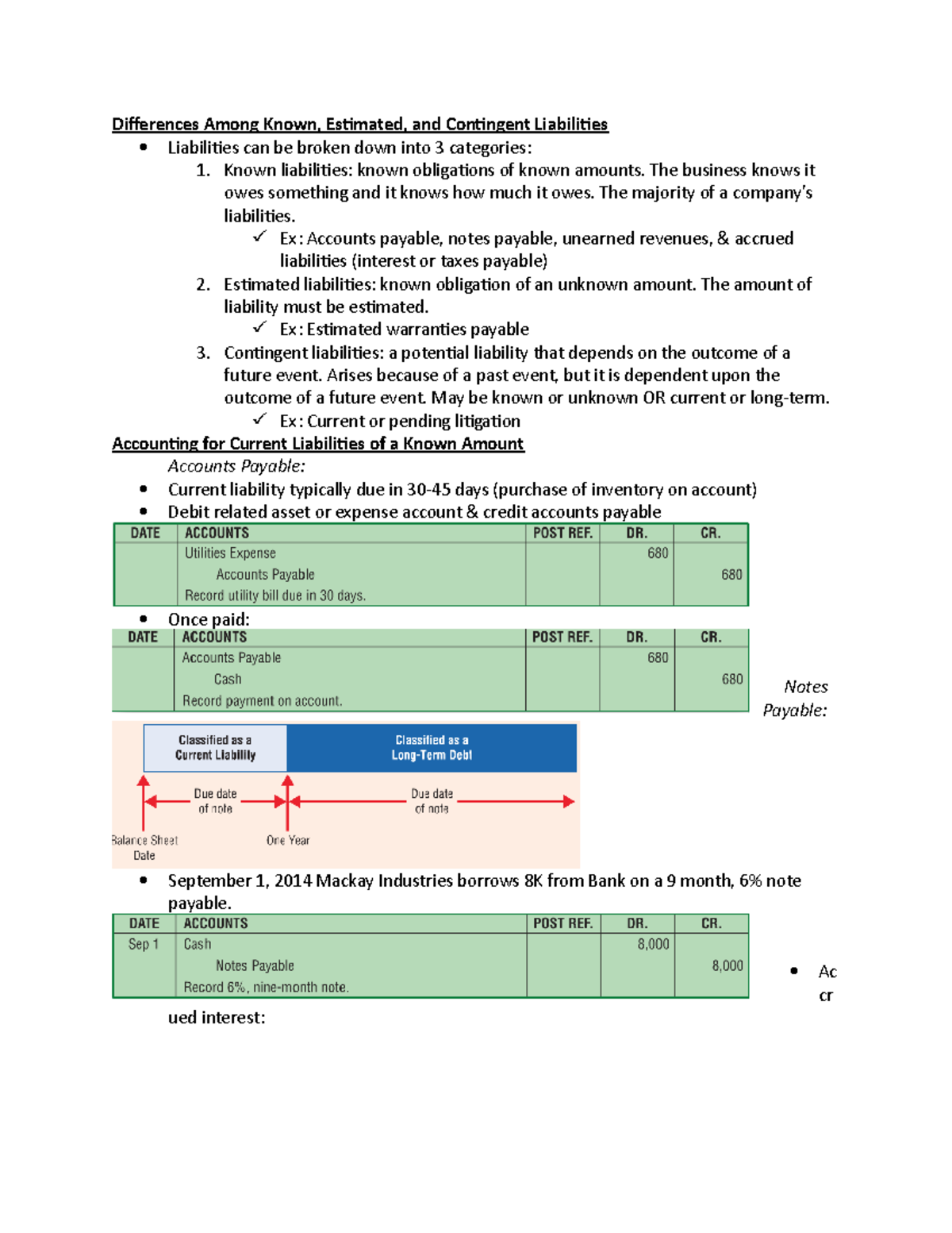Accounting Chap 9 - Lecture notes 9 - Differences Among Known ...