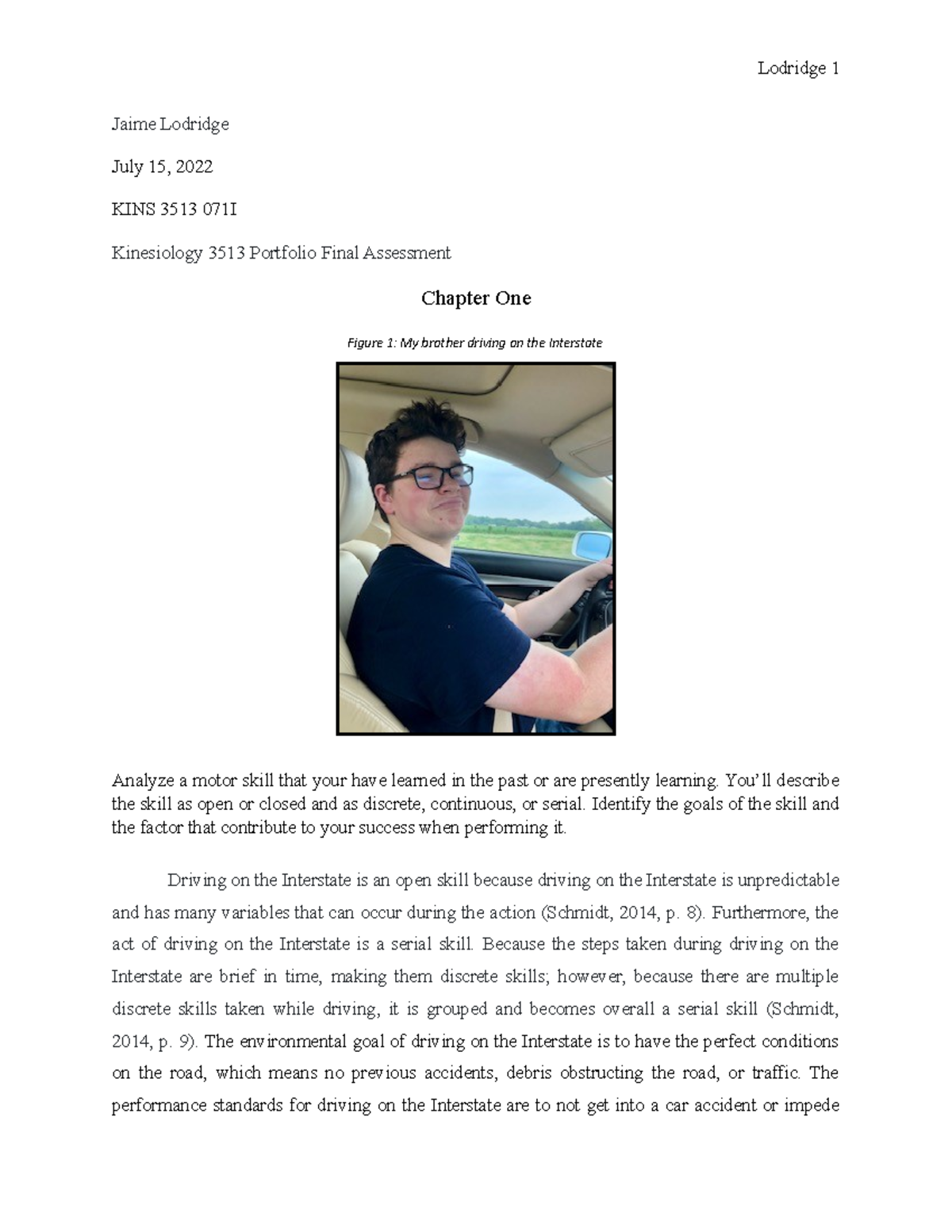 Jaime Lodridge Kinesiology 3513 Portfolio Final Assessment - Jaime Lodridge July 15, 2022 KINS ...