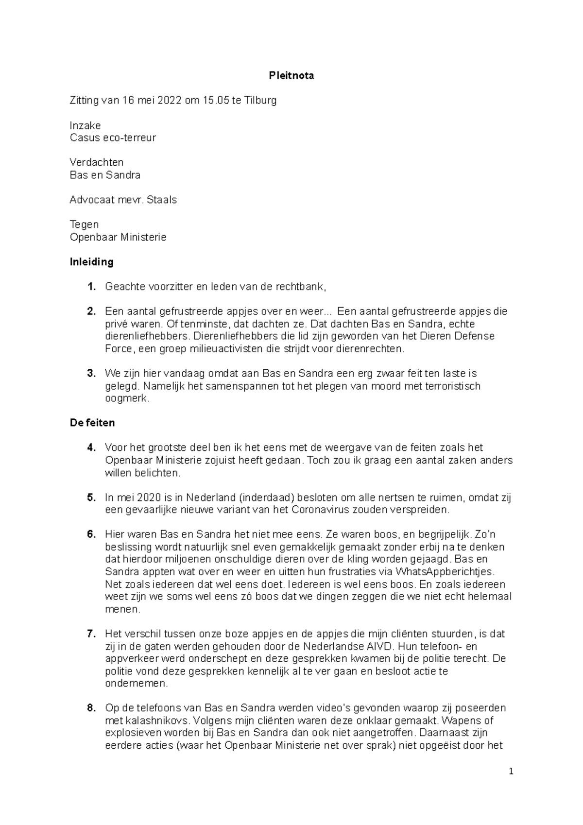 Pleitnota zitting 16 mei - Pleitnota Zitting van 16 mei 2022 om 15 te ...