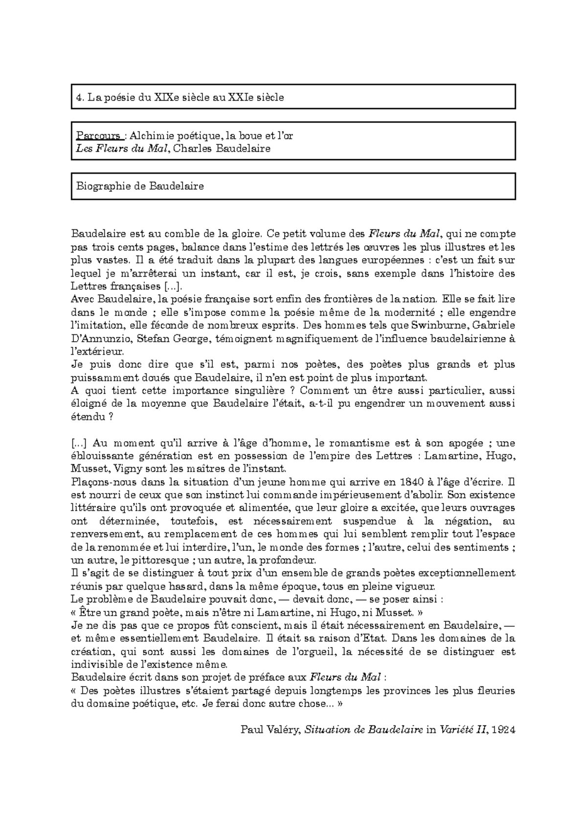Biographie Baudelaire - Documenti Google - La poésie du XIXe siècle au ...