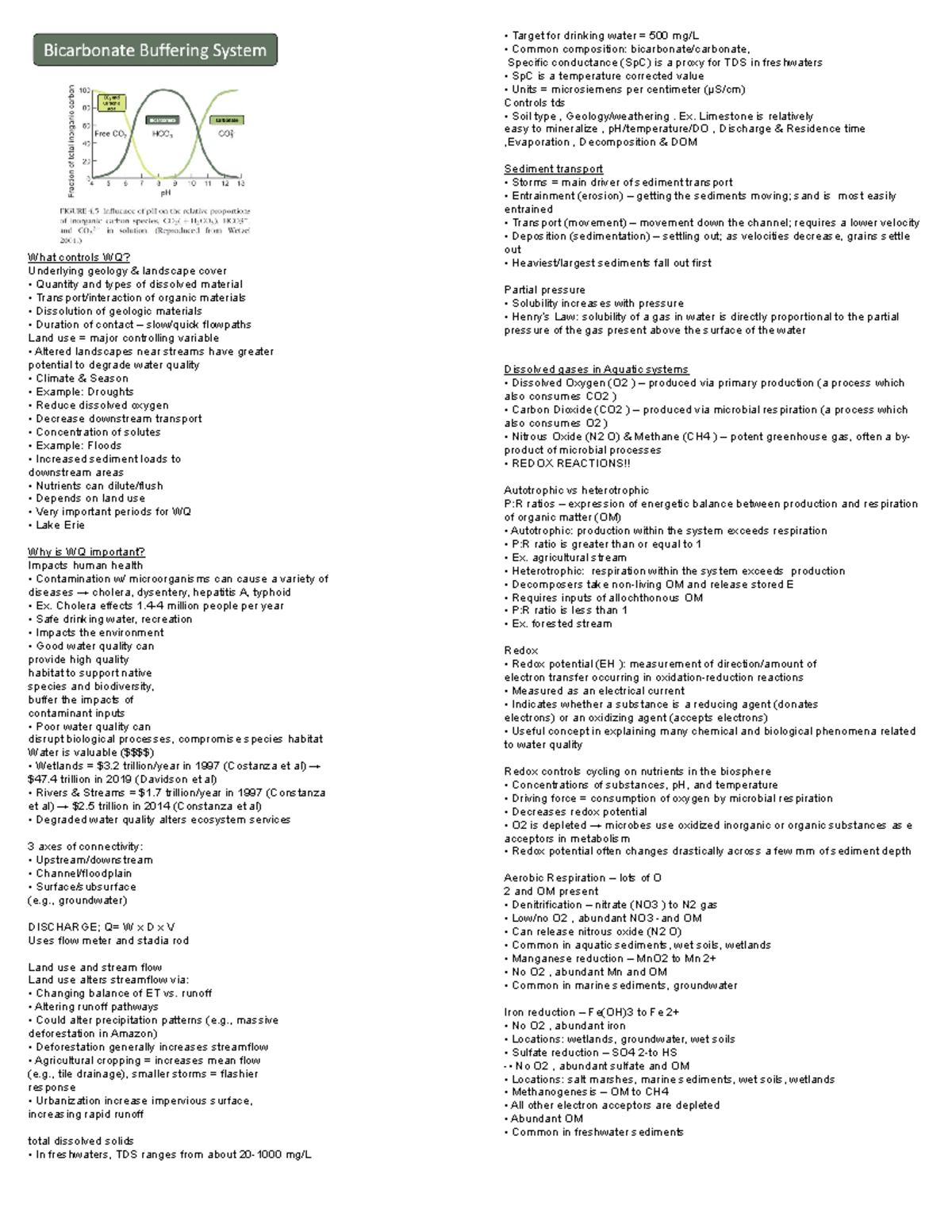 WQ Reference sheet - What controls WQ? Underlying geology & landscape ...