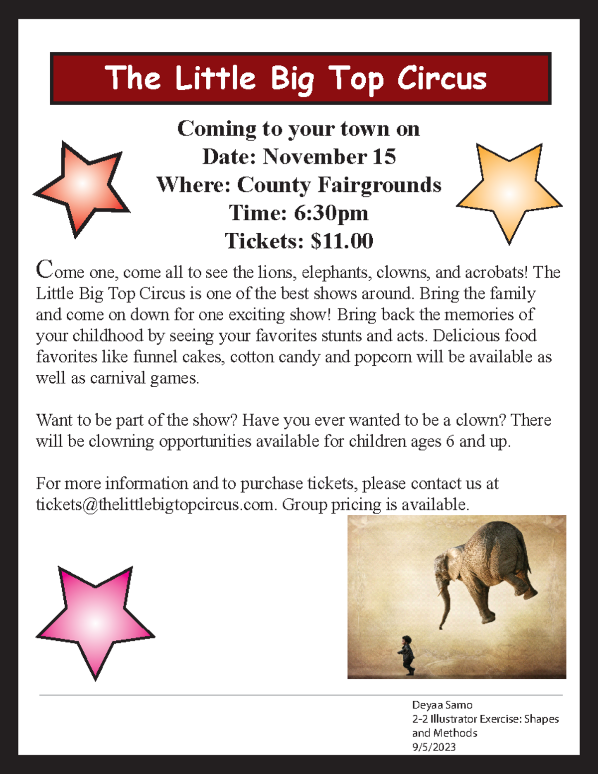 Module 2 Circus Flyer - The Little Big Top Circus Deyaa Samo 2-2 ...