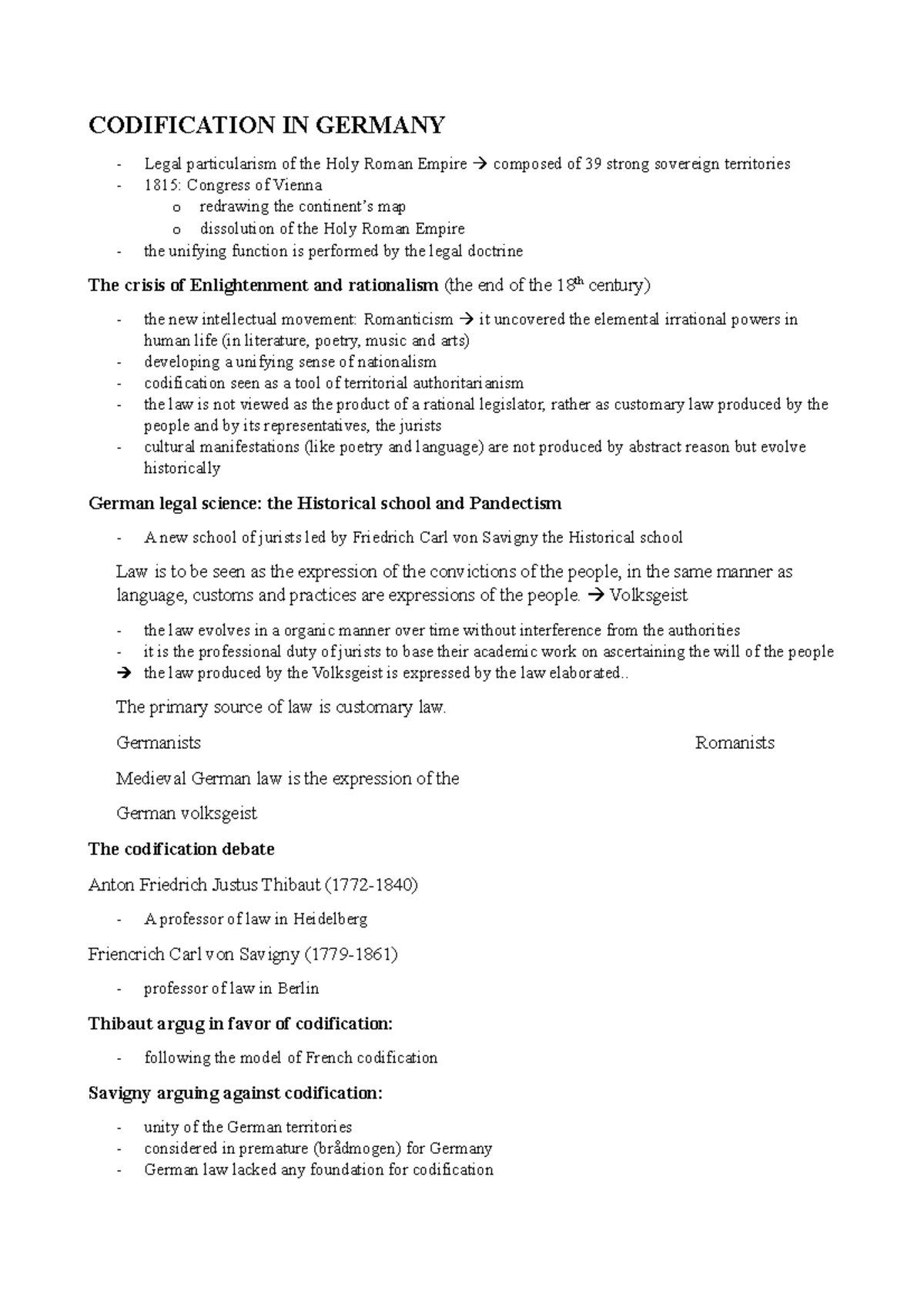 Codifications - Codification in Germany, Codification in Prussia and ...