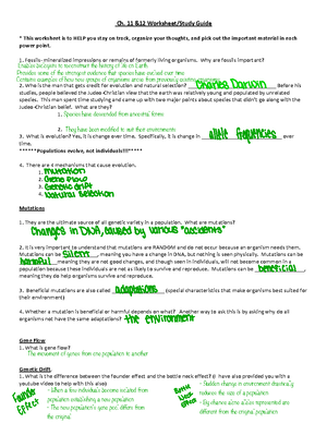 Chapter. 7 Genetics - Ch. 7 Worksheet/Study Guide This worksheet is to ...