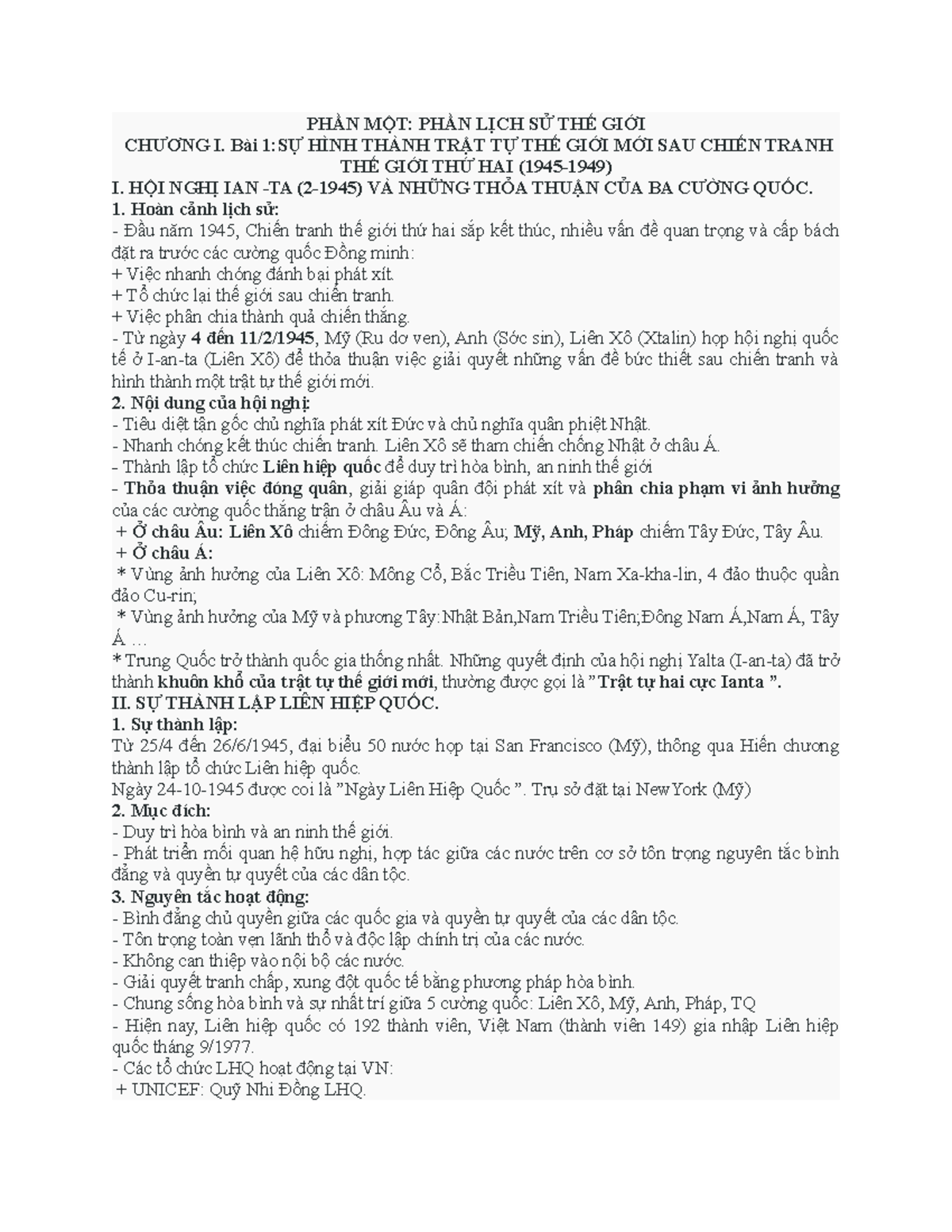 PHẦN MỘT- LSTG 12 - Giúp học sinh ôn tập lại kiến thức đã học, có thêm ...