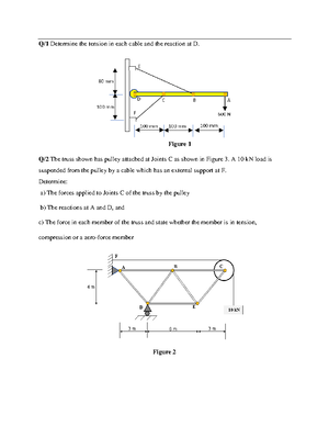 Tutorial #01 - ENG 1440- Introduction to Statics Tutorial #0 1 , Thursday, September 12 , 2024 ...
