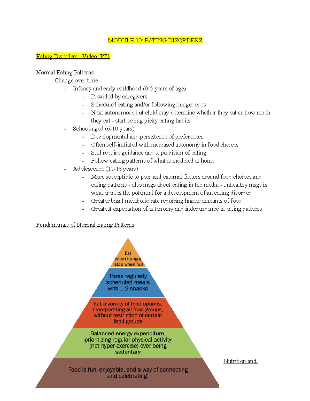 PSYC 337 - Module 10 - MODULE 10: EATING DISORDERS Eating Disorders ...