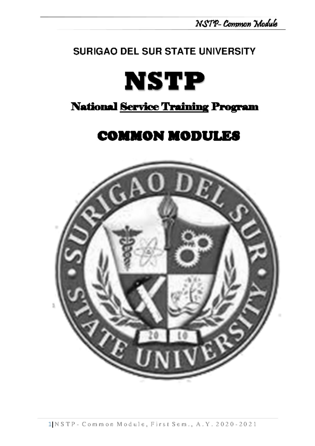 NSTP Common Modules 1 2 - inforrmative - SURIGAO DEL SUR STATE ...