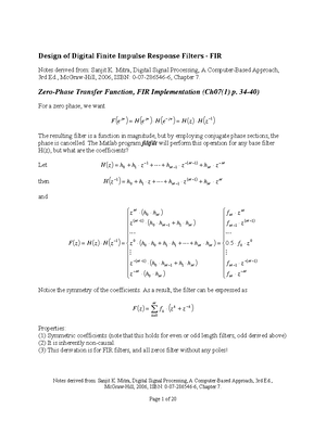 Lecture notes, lecture 10 (2) - Chapter 10: Design of Digital Filters ...