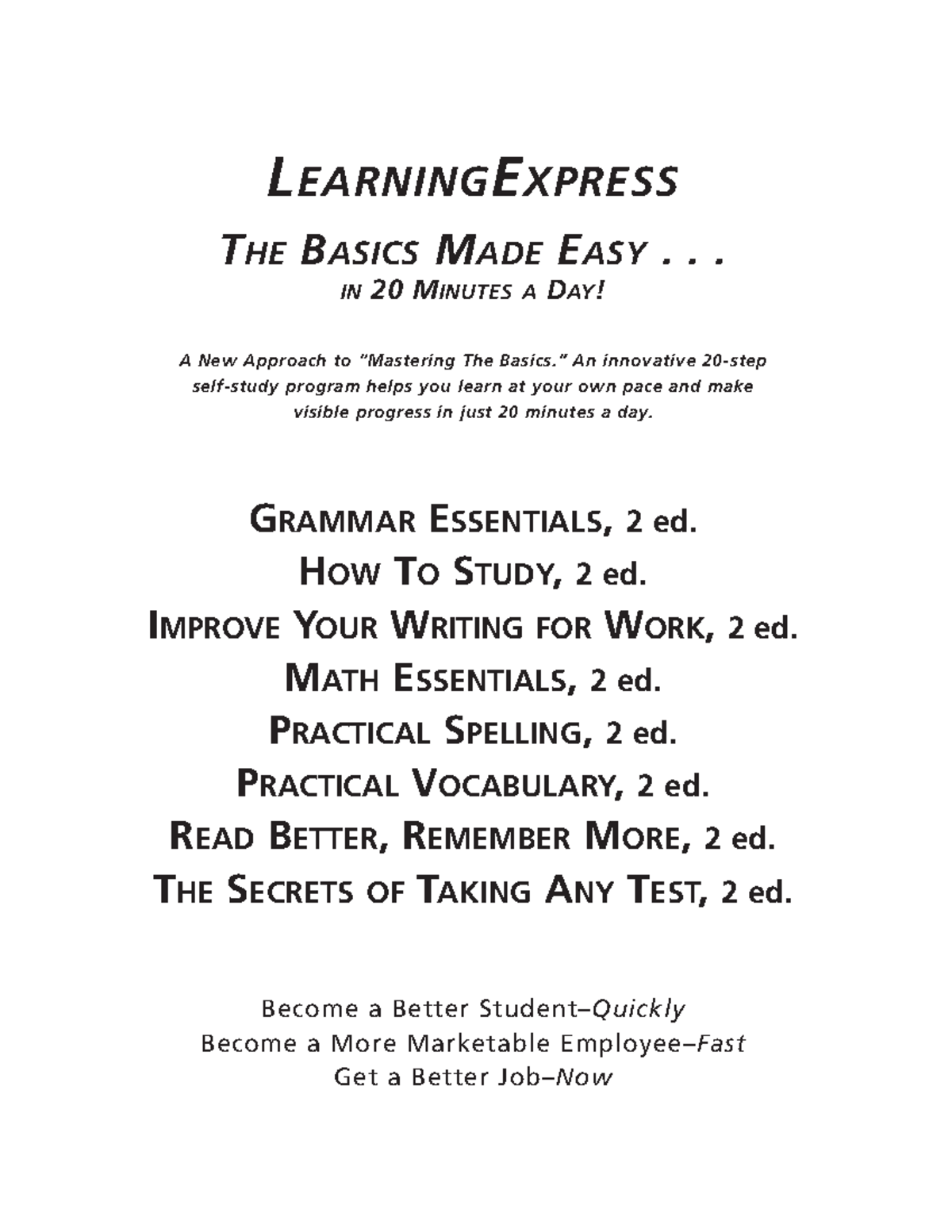 How To Study - The 20 Step Guide - English - LEARNINGEXPRESS THE BASICS ...