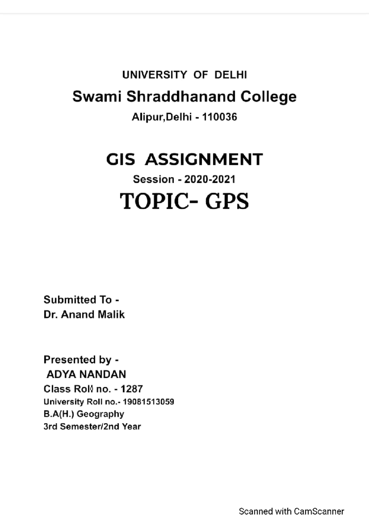GPS and components Assignment - Geography - Studocu