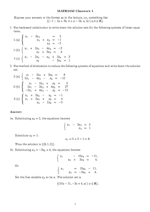 [Solved] Solve the following linear systems using the Gaussian elimination - Matrices and Linear ...