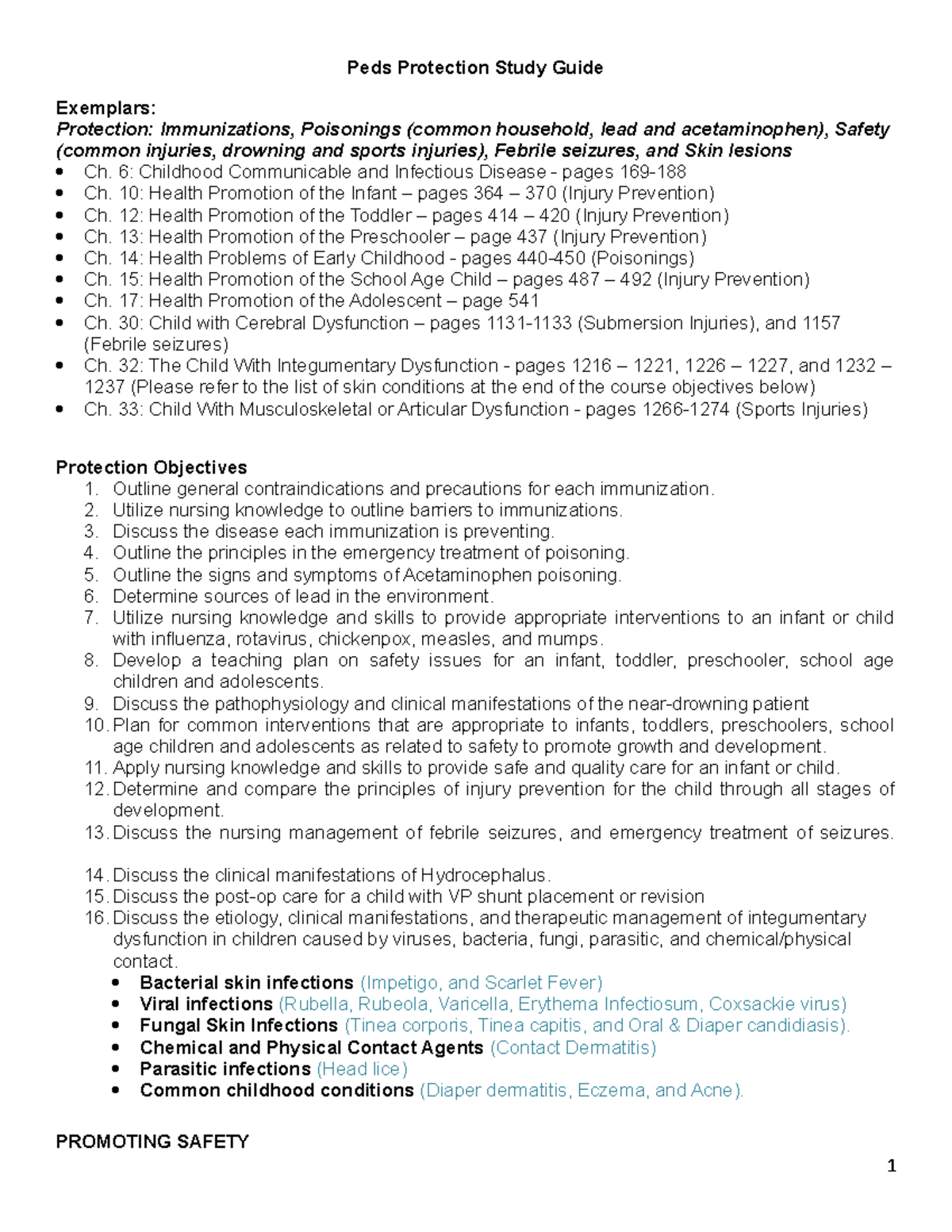 Peds Protection Study Guide - Peds Protection Study Guide Exemplars ...