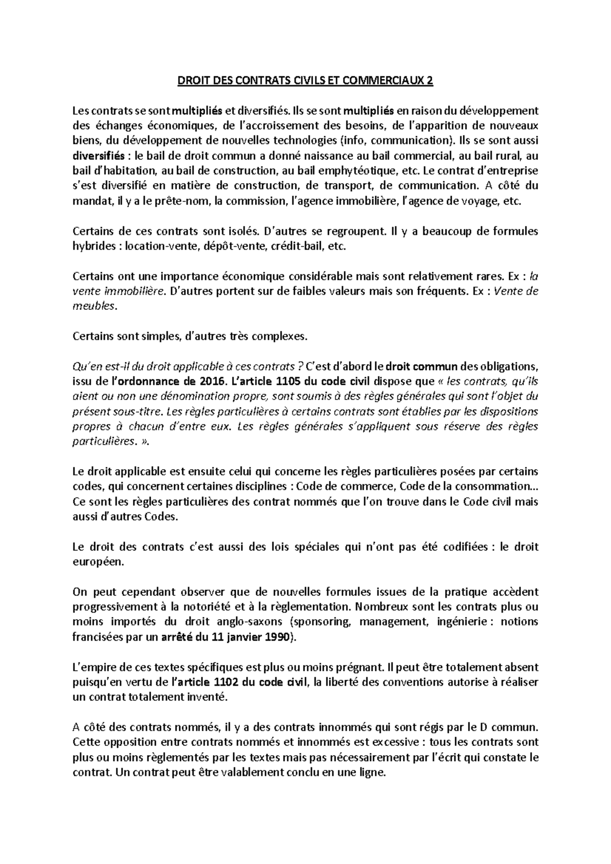 M1- Contrats Civils ET Commerciaux 2 (Autosaved) - Warning: TT: undefined function: 32 Warning ...