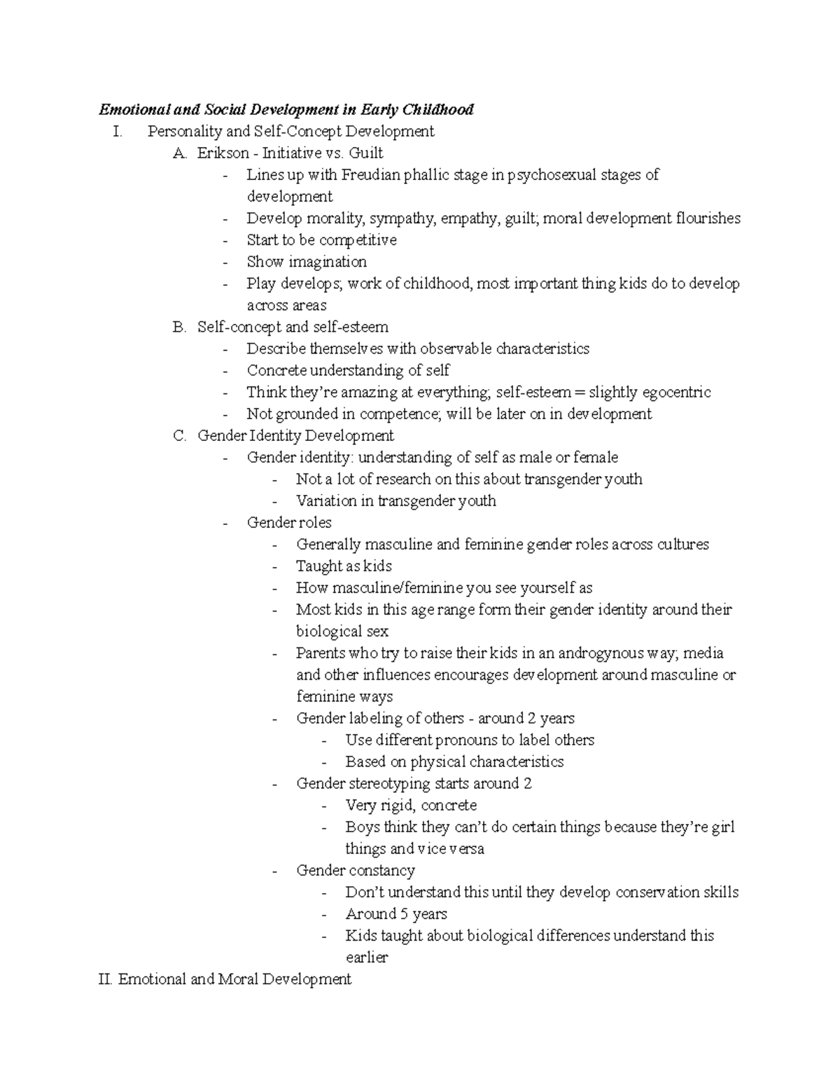 Emotional and Social Development in Early Childhood - Studocu