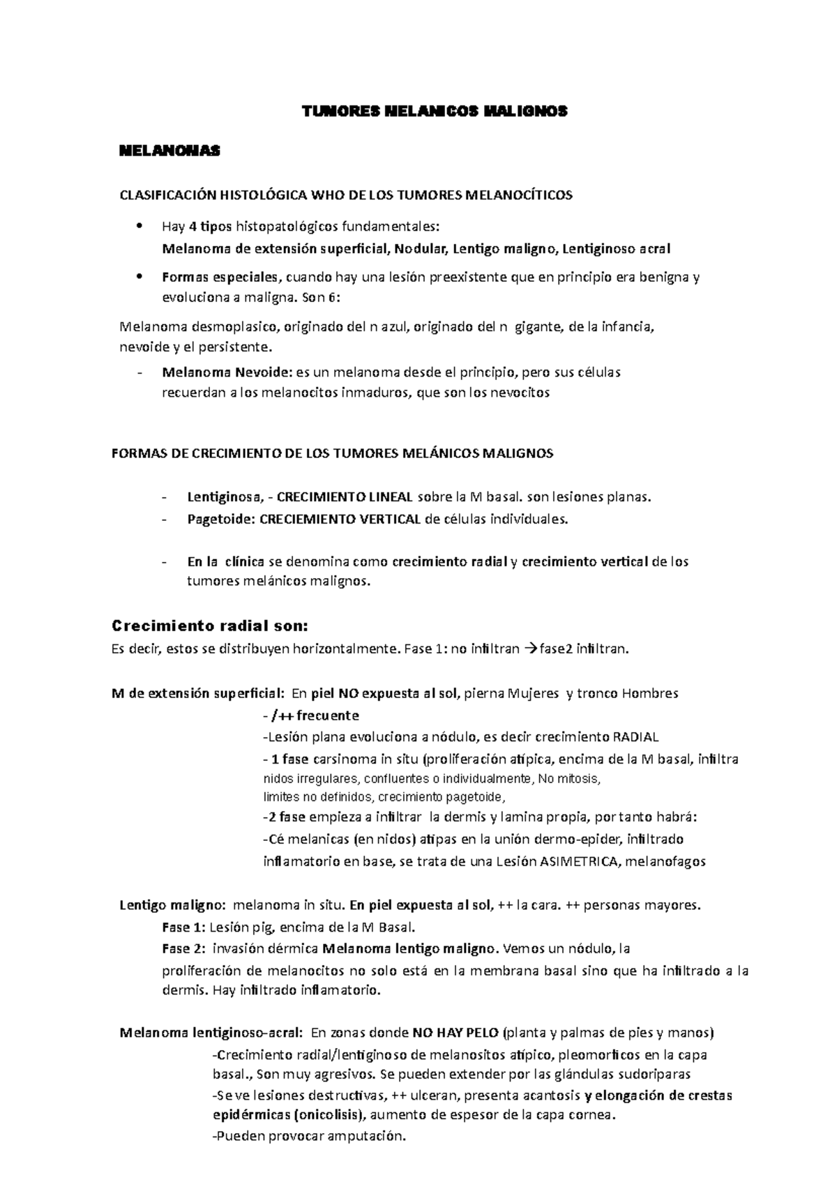 tumores melanicos - TUMORES MELANICOS MALIGNOS MELANOMAS CLASIFICACIÓN ...