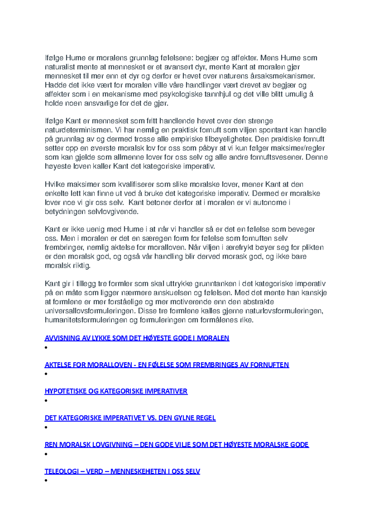 6. Immanuel Kants praktiske filosofi - EXPHIL03 - UiO - Studocu